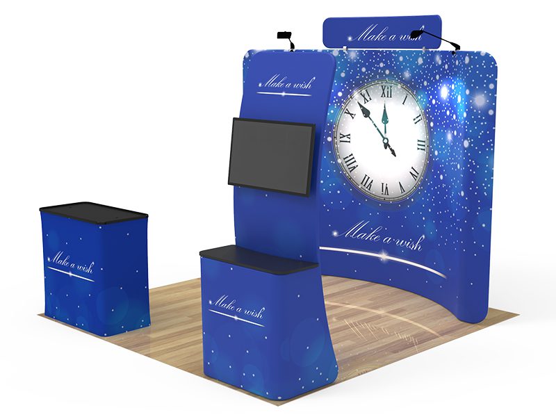 10ft Tradeshow Booth with Podium & TV Mount